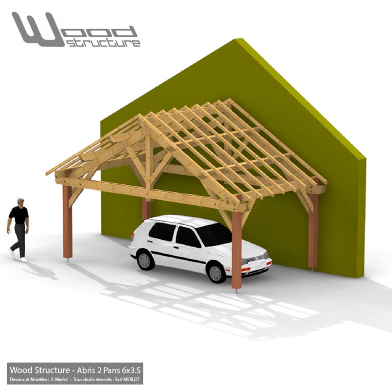Appentis 1 Pan M - Kit Charpente Bois - Wood Structure