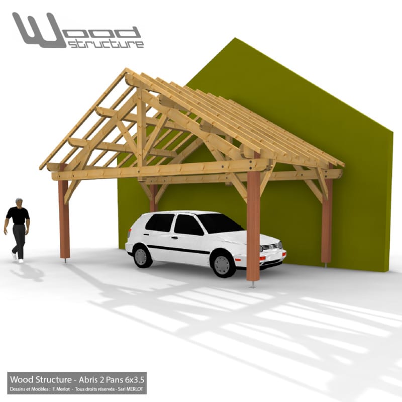 Appentis 1 Pan M - Kit Charpente Bois - Wood Structure