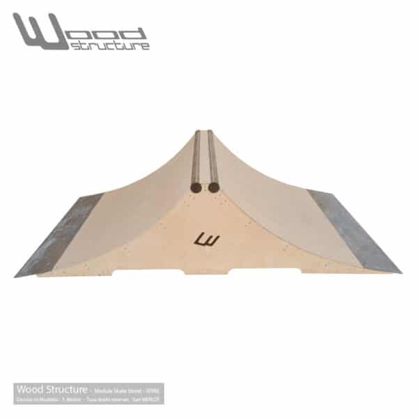 Quarter Pipe Spine Rampe H60L120 - Wood Structure Skatepark