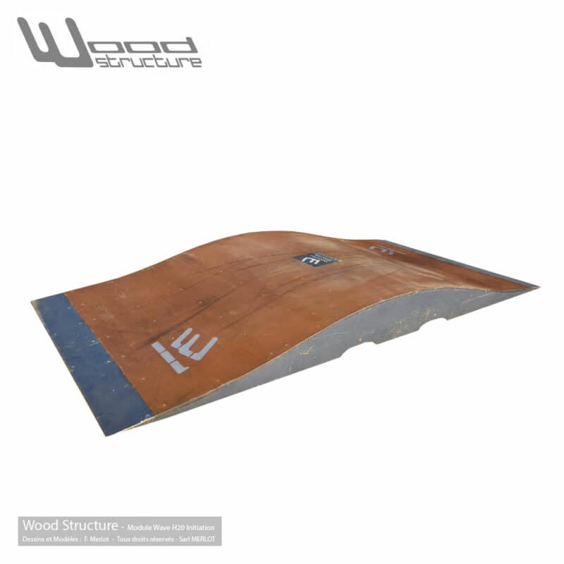 Wave Skate Rampe H20L120 - Wood Structure Skatepark