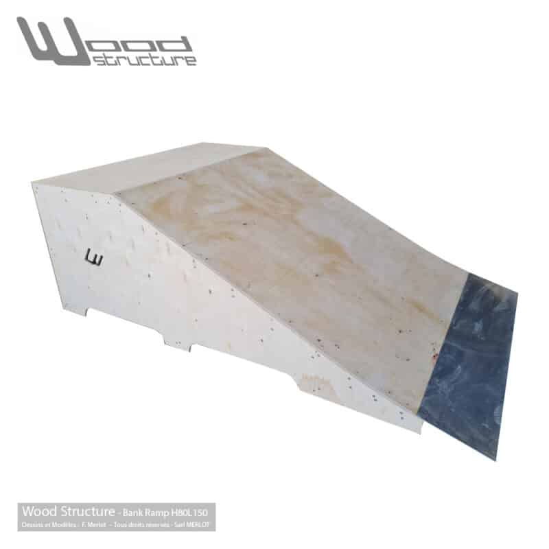 Bank Rampe Skate H80L120 - Wood Structure Skatepark