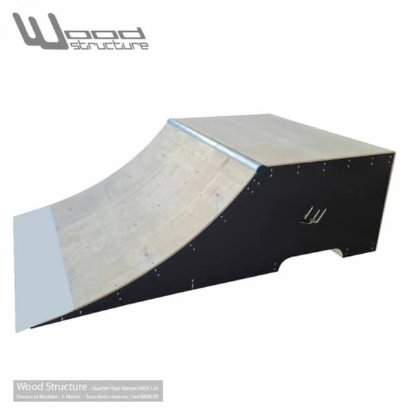 Quarter Pipe Rampe H60L120 - Wood Structure Skatepark