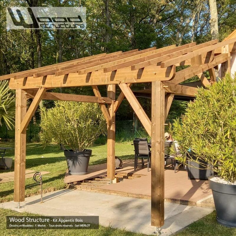 Appentis 1 Pan M - Kit Charpente Bois - Wood Structure