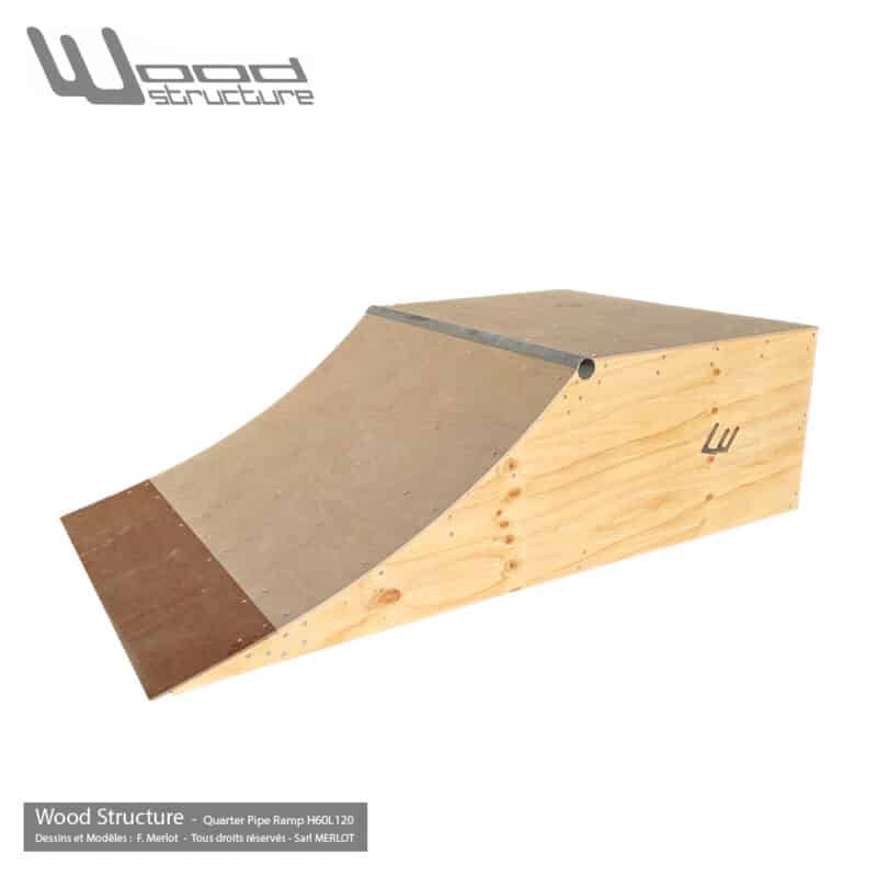 Quarter Pipe Rampe H60L120 - Wood Structure Skatepark