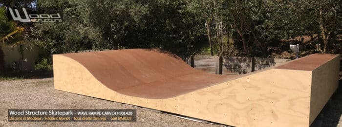 Kit Wave Ramp Carver H90L420 - Wood Structure