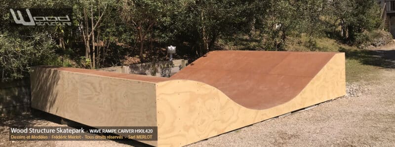 Kit Wave Ramp Carver H90L420 - Wood Structure