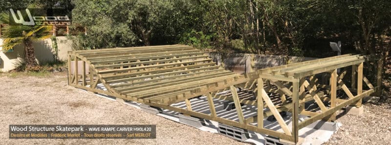 Kit Wave Ramp Carver H90L420 - Wood Structure